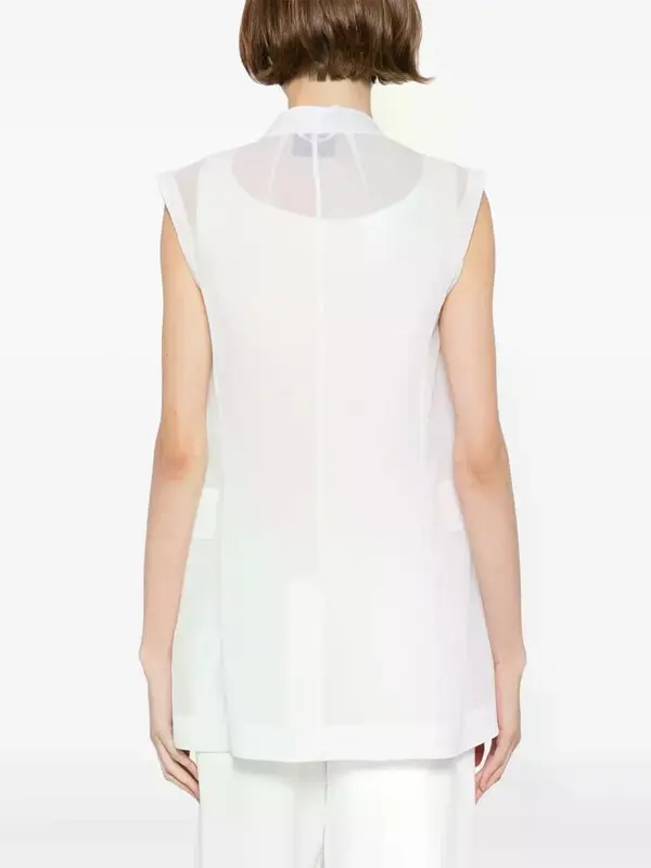 Akris Sheer Silk Gilet - White