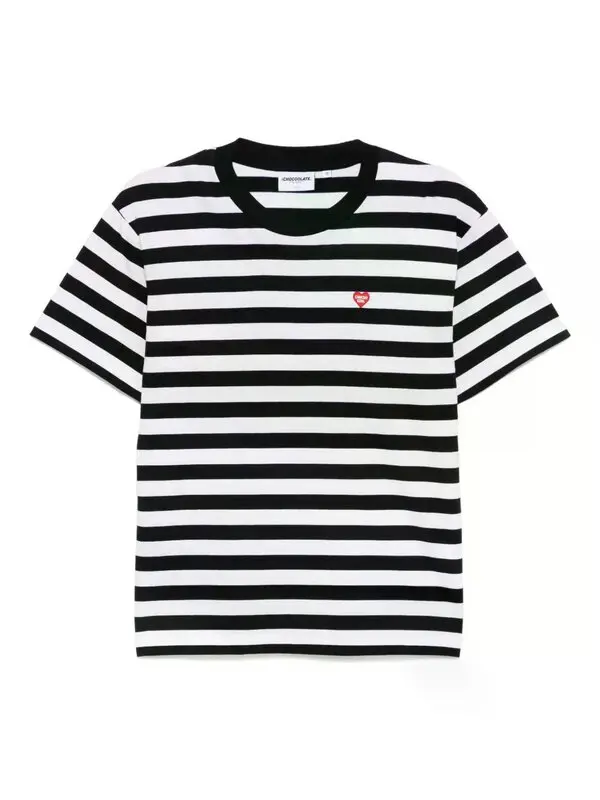 CHOCOOLATE Striped T-shirt - Black