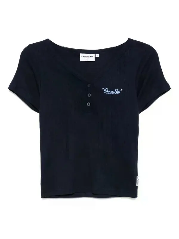 CHOCOOLATE Logo-embroidered T-shirt - Blue