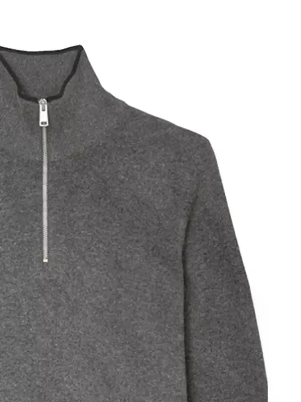 Marc O'polo Zip-up Mock-neck Sweater - Grey