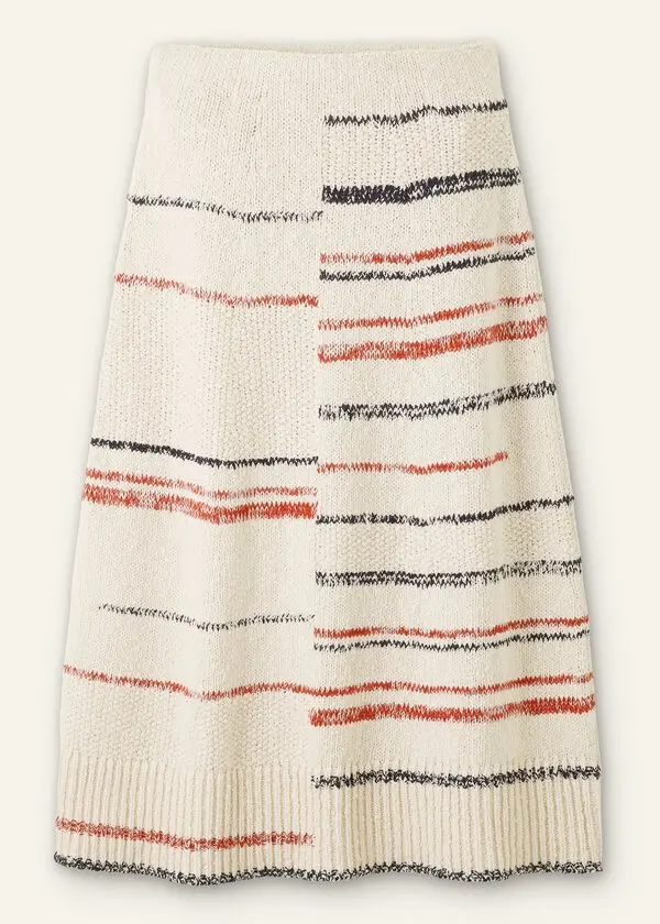 ME+EM Cotton Bouclé Stripe Knit Maxi Skirt