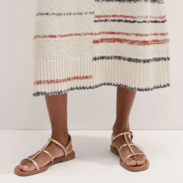 ME+EM Cotton Bouclé Stripe Knit Maxi Skirt