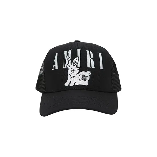 Amiri Bandana Rabbit Trucker Hat - Black