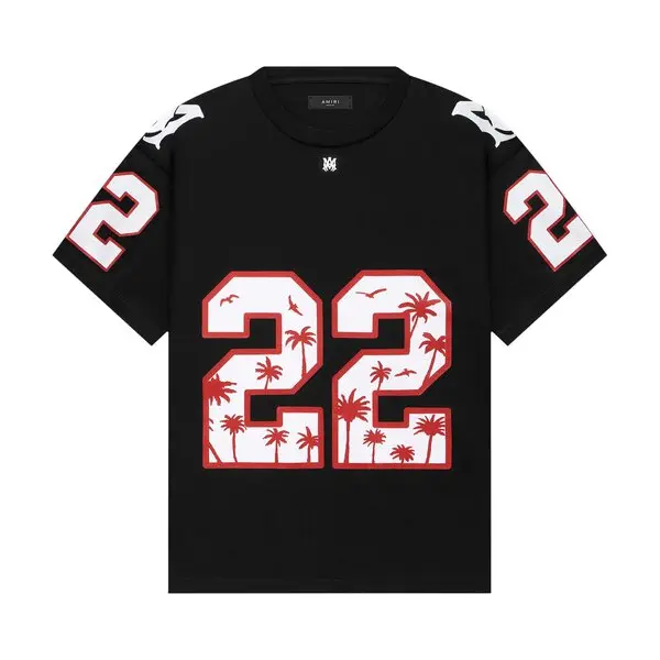 Amiri Oversized 22 Football Tee - Black