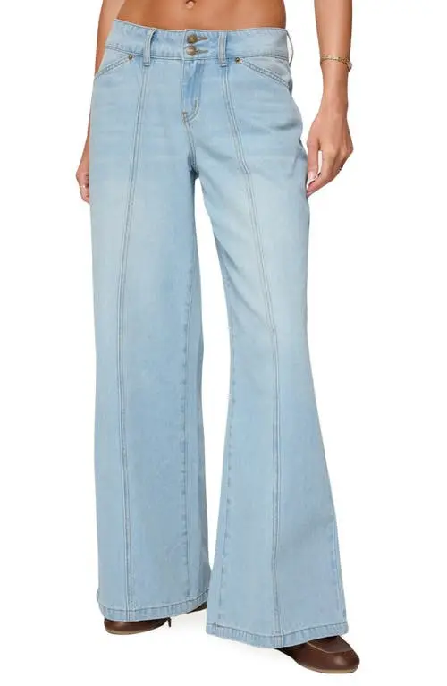 EDIKTED Seamed Low Rise Wide Leg Jeans