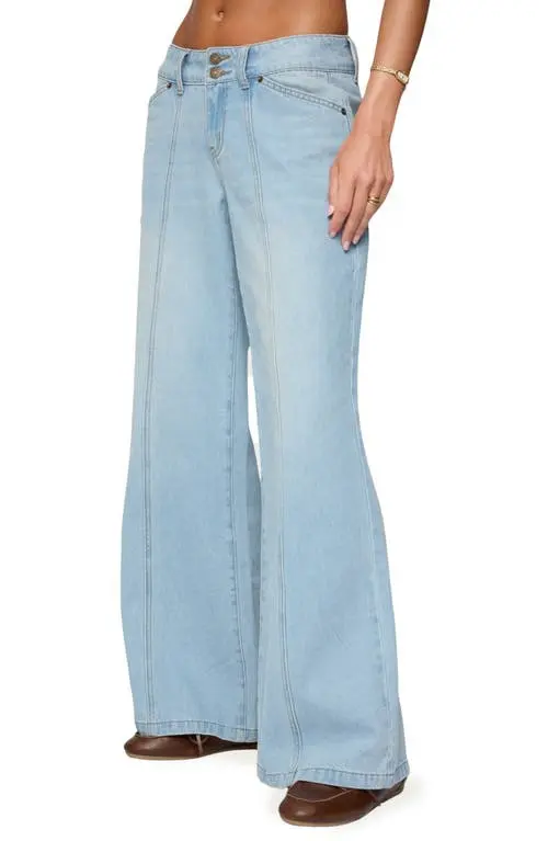 EDIKTED Seamed Low Rise Wide Leg Jeans