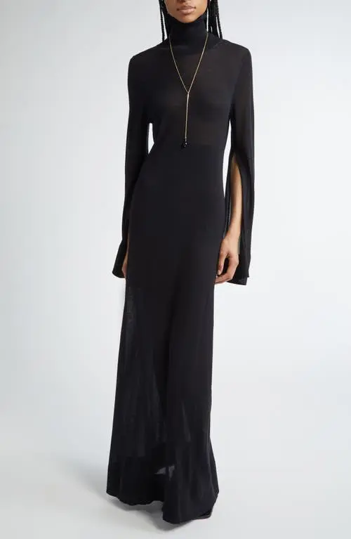 TOTEME Slit Long Sleeve Jersey Dress