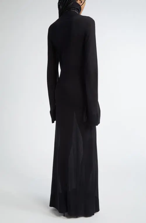 TOTEME Slit Long Sleeve Jersey Dress