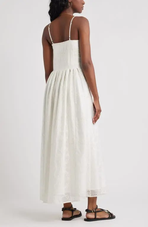 chinese dress ladies Living In The Moment Ivory Linen Blend Embroidered Maxi Dress