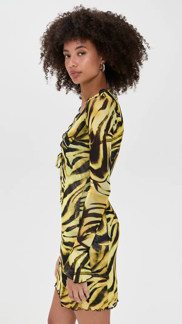 lioness take me to rio mini dress in gold TAKE ME TO IBIZA RHINESTONE MINI DRESS – AKIRA main image 0