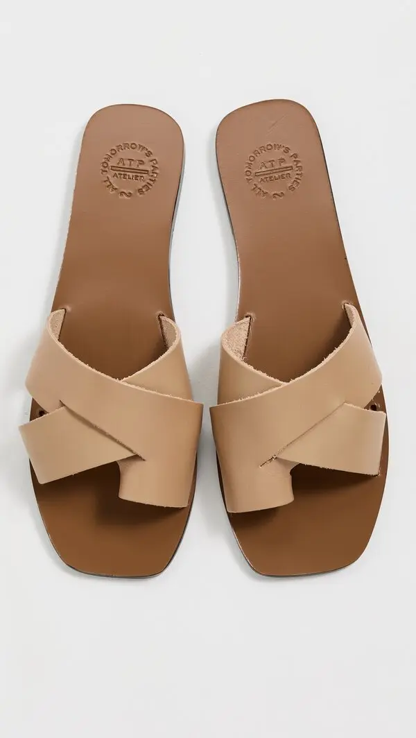 Atp Atelier Fonte Leather Sandals In Nocciola Editorialist