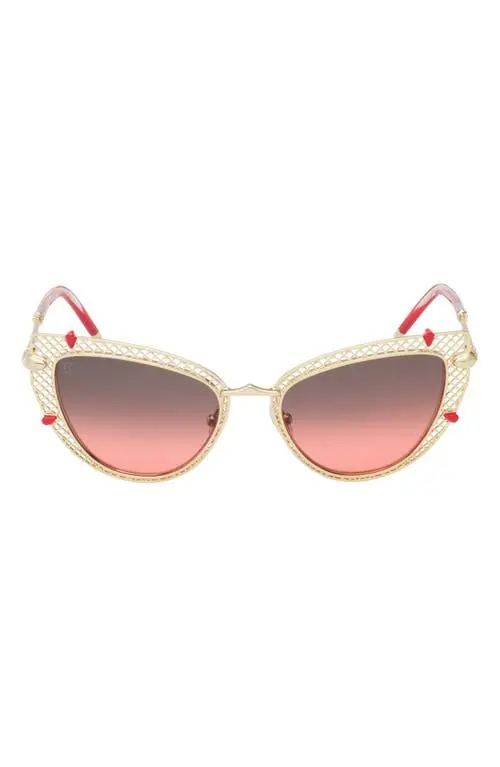 CHRISTIAN LOUBOUTIN Dolly Cat Eye Sunglasses - Pale Gold/zeiss Lens Red