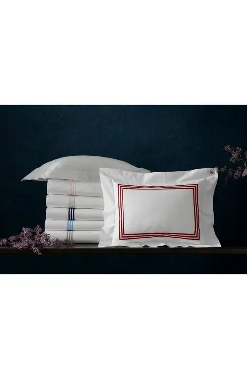 MATOUK Bel Tempo Set Of 2 520 Thread Count Cotton Perccale Pillowcases - Ocean