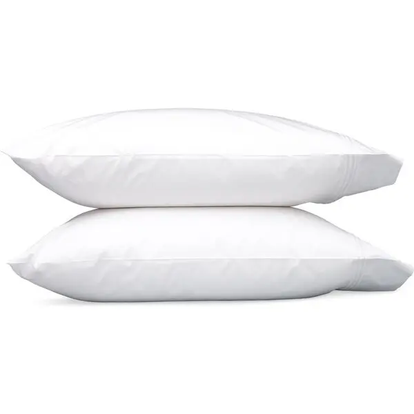 MATOUK Bel Tempo Set Of 2 520 Thread Count Cotton Perccale Pillowcases - White