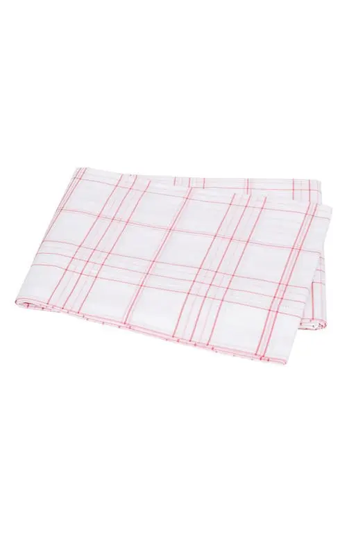 MATOUK August Plaid 500 Thread Count Flat Sheet - Peony