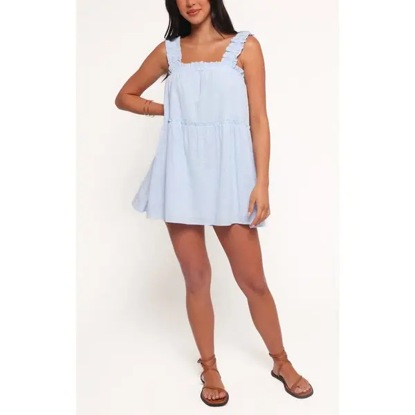 PETAL & PUP Elena Sleeveless Cotton Sundress - Light Blue