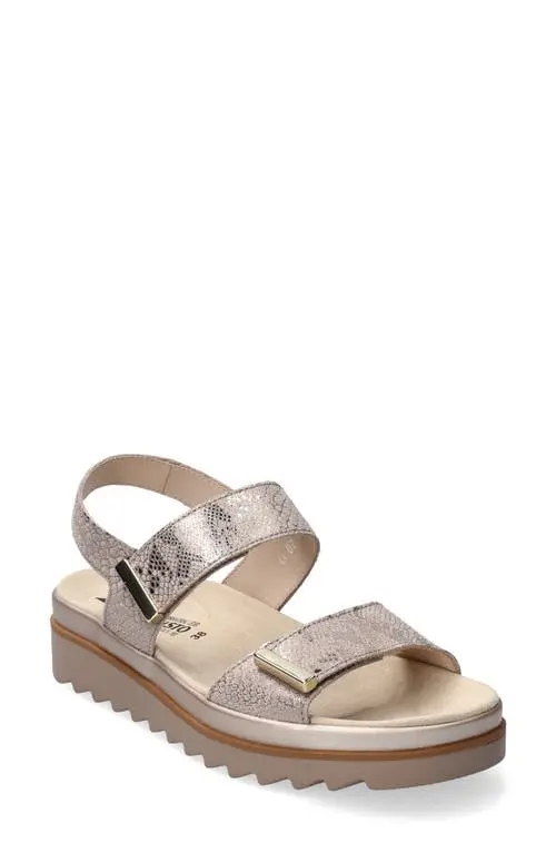 Mephisto Dominica Platform Sandals - Light Taupe Leather