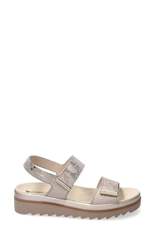 Mephisto Dominica Platform Sandals - Light Taupe Leather