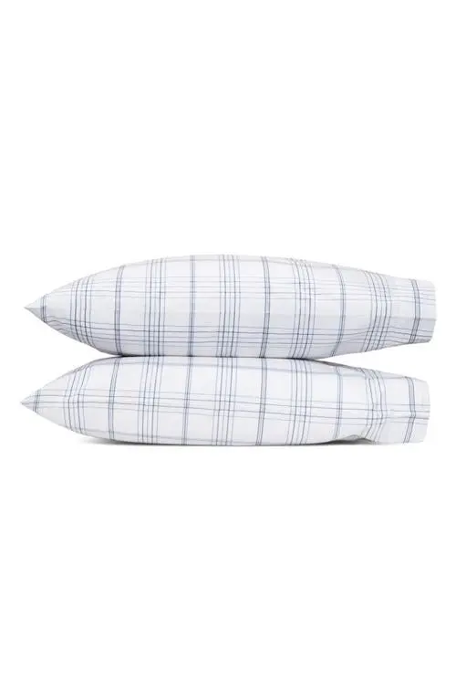 MATOUK August Plaid Set Of 2 Pillowcases - Navy