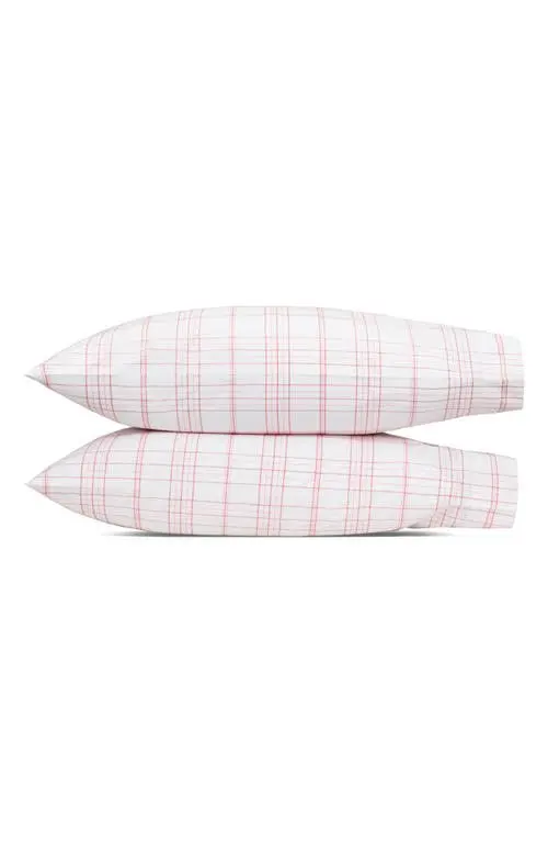 MATOUK August Plaid Set Of 2 Pillowcases - Peony