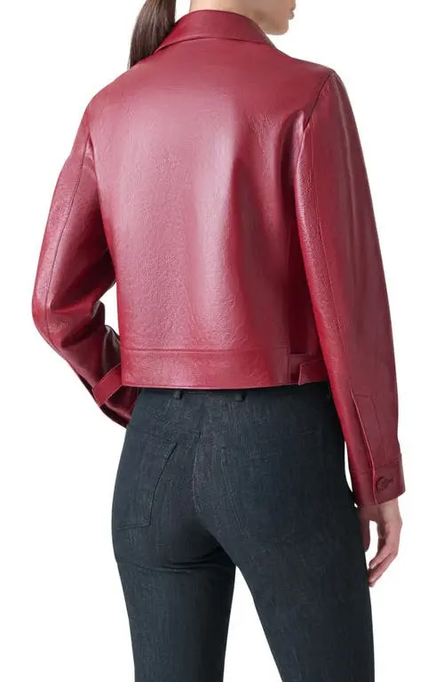 Akris Lacquered Leather Crop Jacket