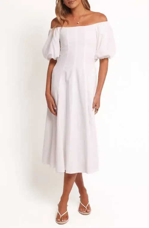 PETAL & PUP Off The Shoulder Midi Dress