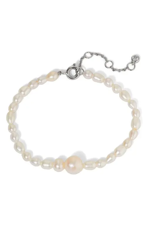 Nadri London Cultured Pearl Bracelet - Pearl/ Rhodium
