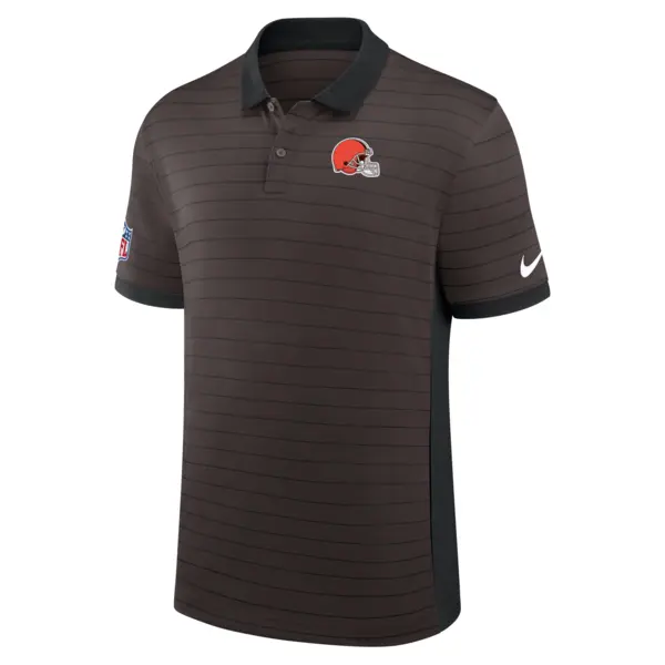 Nike Cleveland Browns Sideline Victory Stripe Dri-fit Nfl Polo - Brown