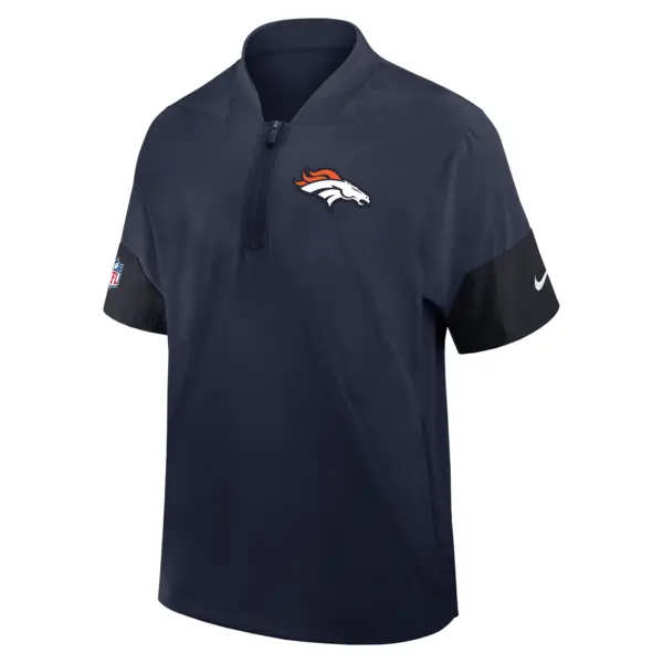 Nike Denver Broncos Sideline Coach Nfl 1/2-zip Short-sleeve Jacket - Blue