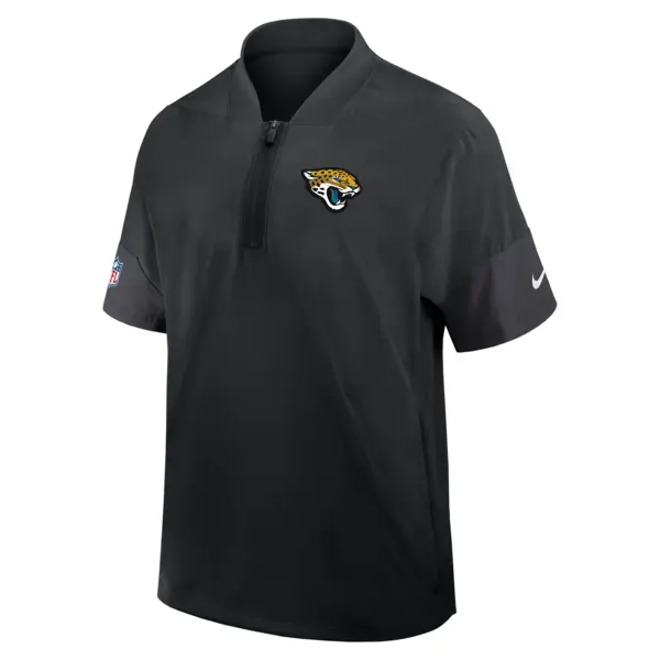 Nike Jacksonville Jaguars Sideline Coach Nfl 1/2-zip Short-sleeve Jacket - Black