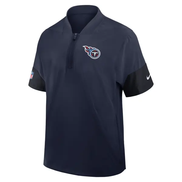 Nike Tennessee Titans Sideline Coach Nfl 1/2-zip Short-sleeve Jacket - Blue
