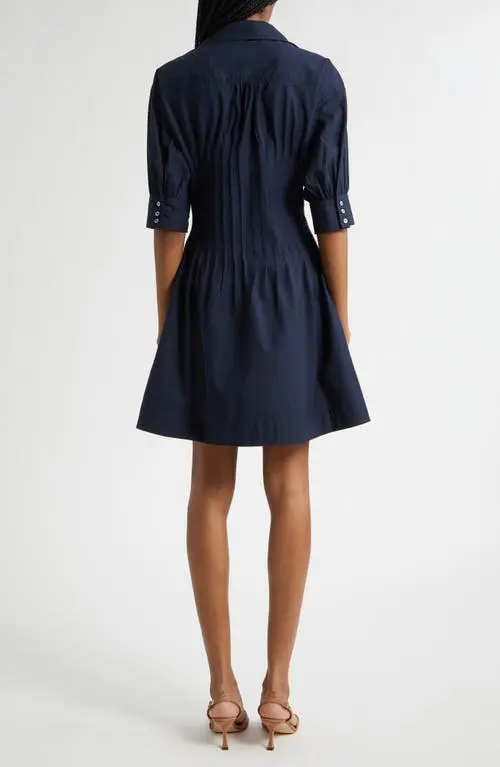 Cinq À Sept Monty Pleated Mini Dress - Navy