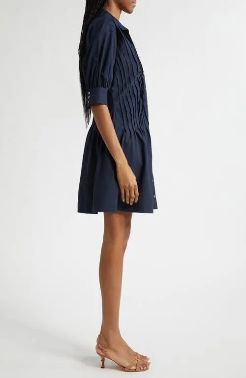 Cinq À Sept Monty Pleated Mini Dress - Navy