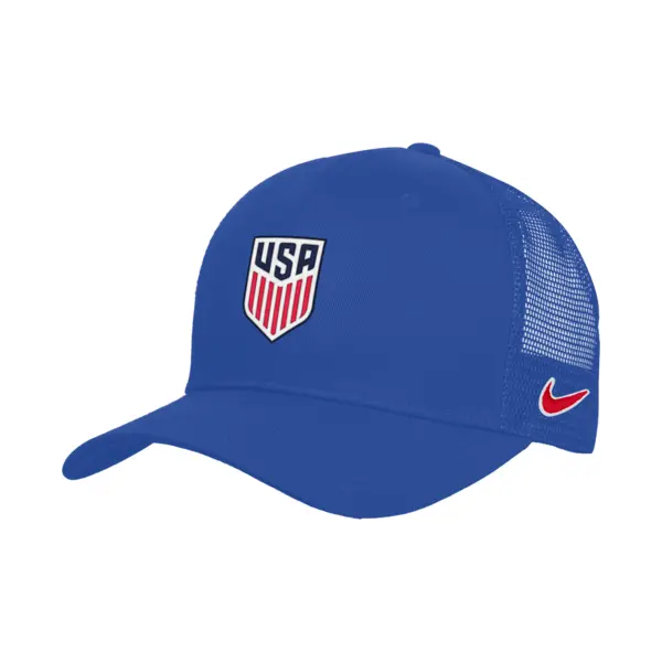 Nike Usmnt Rise Soccer Structured Adjustable Trucker Cap - Blue