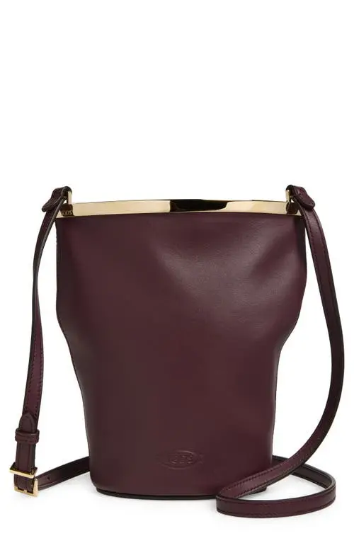 TOD'S Mini Leather Bucket Bag - Kraft Chiaro