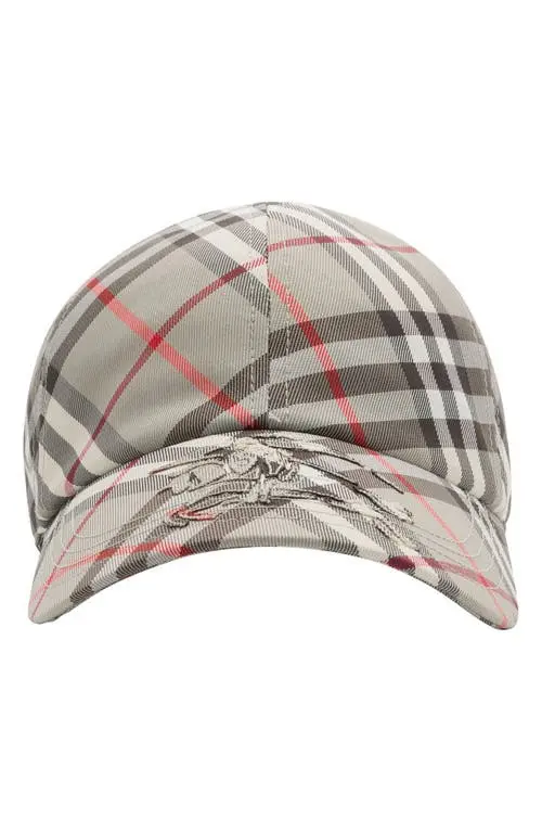 Burberry Ekd Embroidered Bias Check Baseball Cap - Mauve Grey Ip Check