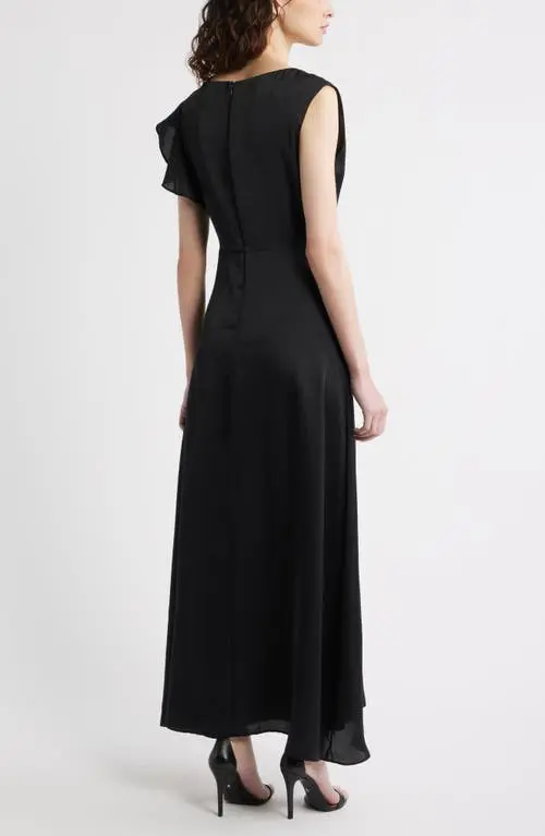 Chelsea28 Asymmetric Ruffle A-Line Dress In Black - 60% Off | Editorialist