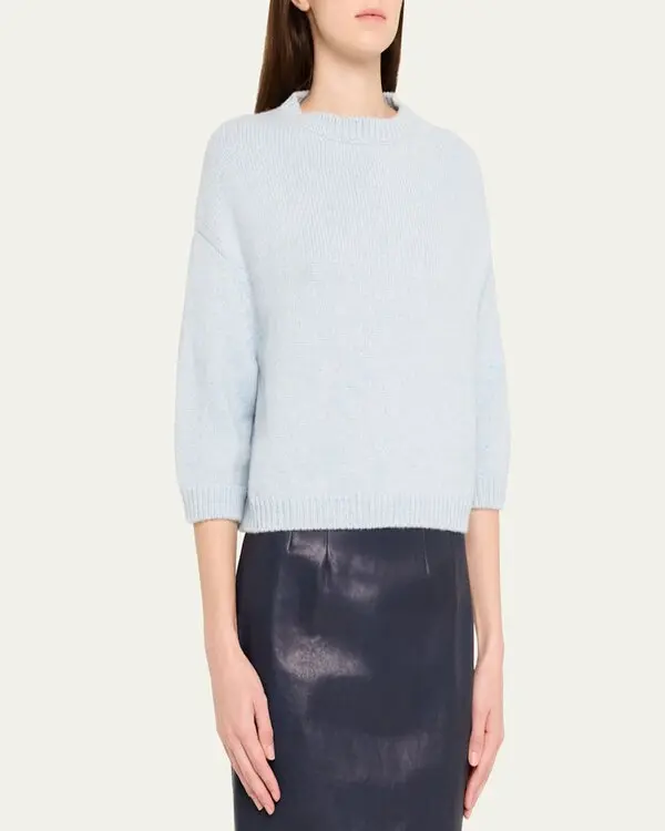 Khaite - Sabina Cashmere Elbow-Sleeve Sweater