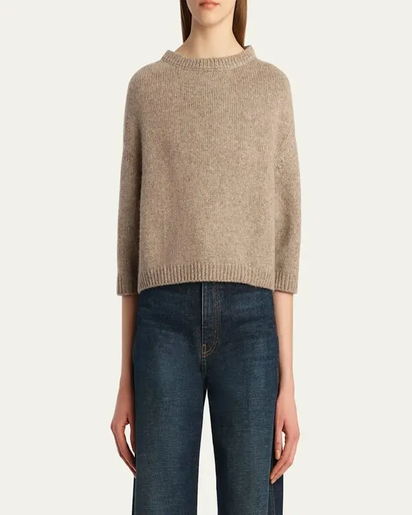 Khaite - Sabina Cashmere Elbow-Sleeve Sweater