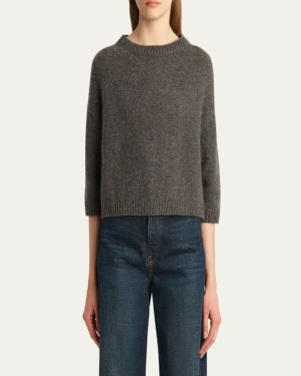 Khaite - Sabina Cashmere Elbow-Sleeve Sweater