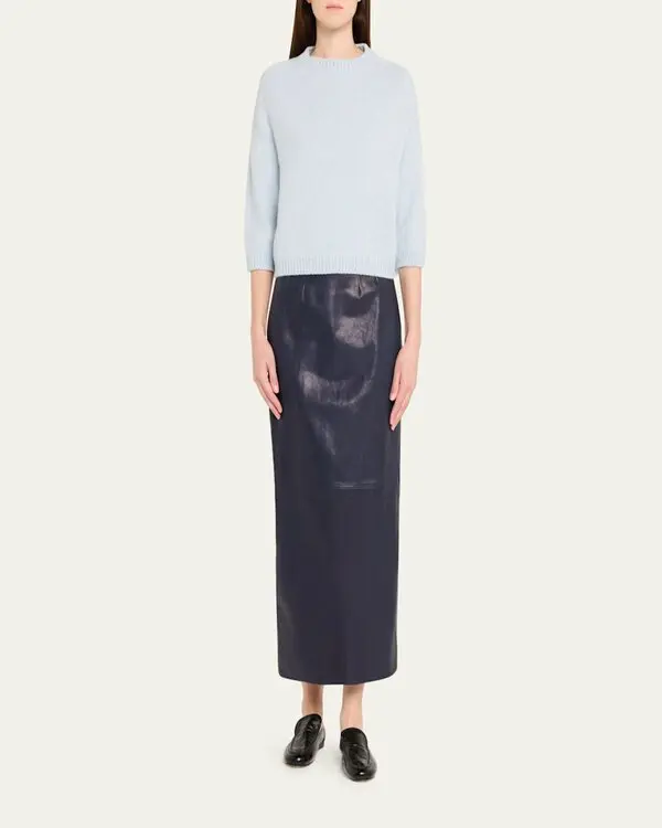 Khaite - Sabina Cashmere Elbow-Sleeve Sweater