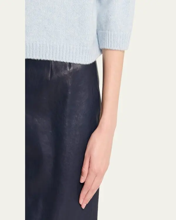 Khaite - Sabina Cashmere Elbow-Sleeve Sweater