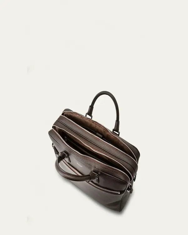 SERAPIAN Cachemire Leather Briefcase - Espresso