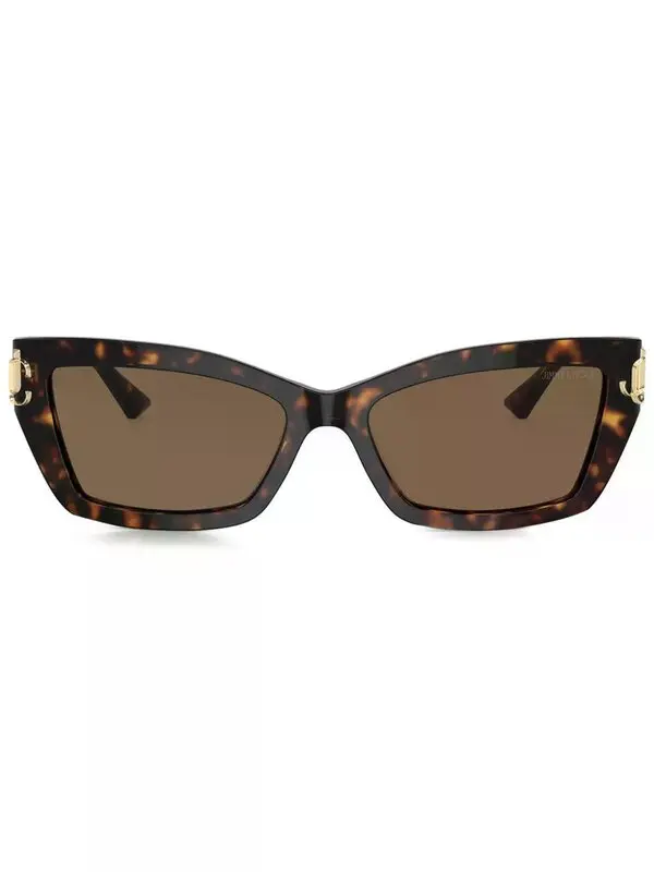 JIMMY CHOO Logo-motif Cat-eye Sunglasses - Brown