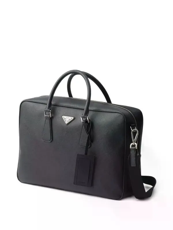 Prada Saffiano Leather Briefcase - Black