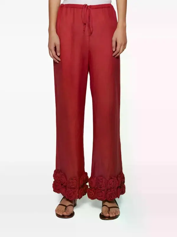 Oseree Trousers With Ruffle Hem