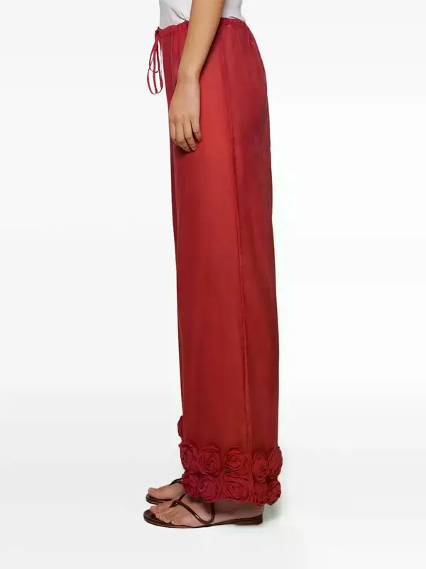 Oseree Trousers With Ruffle Hem