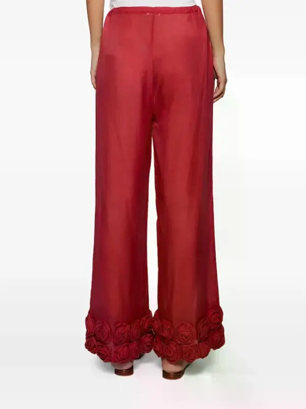 Oseree Trousers With Ruffle Hem