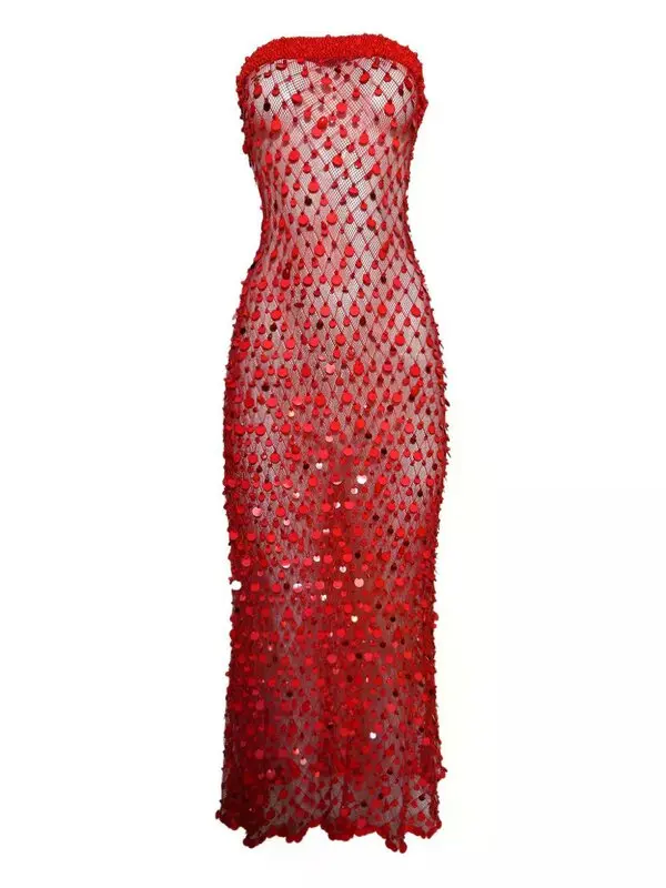 ROBERTA EINER Sequin-embellished Midi Dress