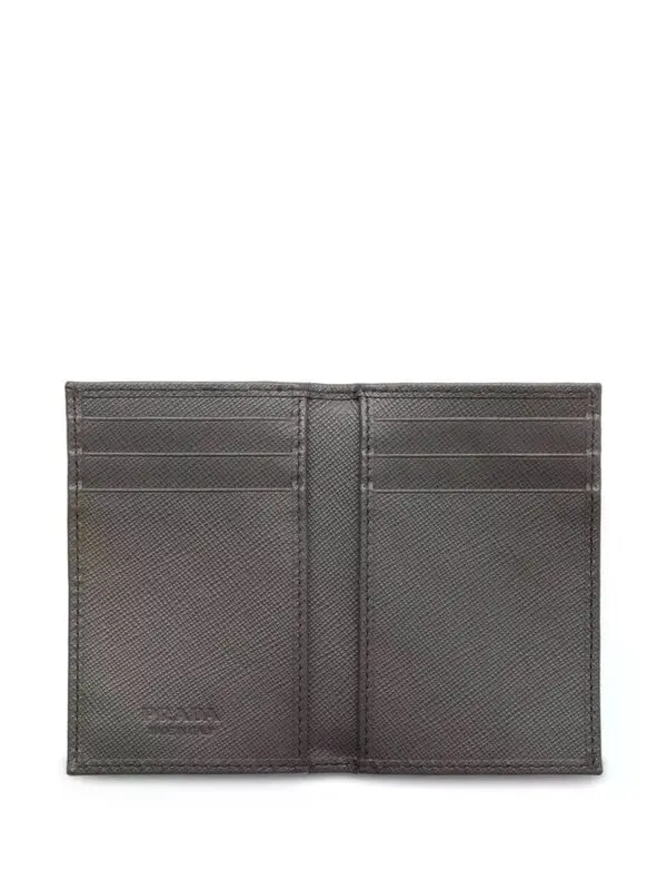 Prada Saffiano Leather Card Holder - Grey